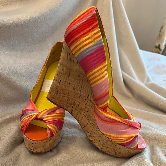Nine West | Shoes | Nine West Pinkyellow Wedge Espadrille 85m | Poshmark